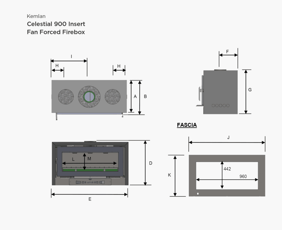 Celestial 900 Insert Fan Forced - Lifestylels