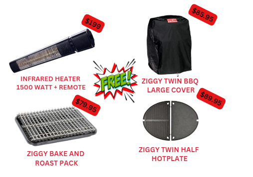 ZIGGY TWIN GRILL & MOBILE CART WITH FREE COMBO DEALS - Lifestylels