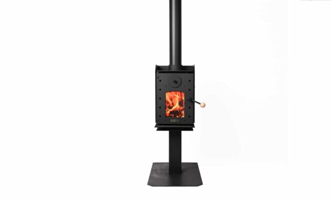 Warmington Studio Compact Pedestal Wood Burner including Standard 4.2m ...