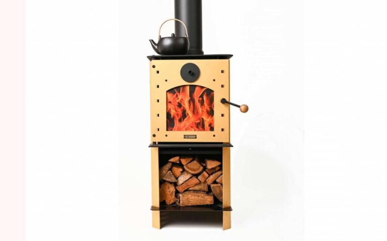 Warmington Studio Stove Wood Fire including Standard 4.2m Freestanding ...