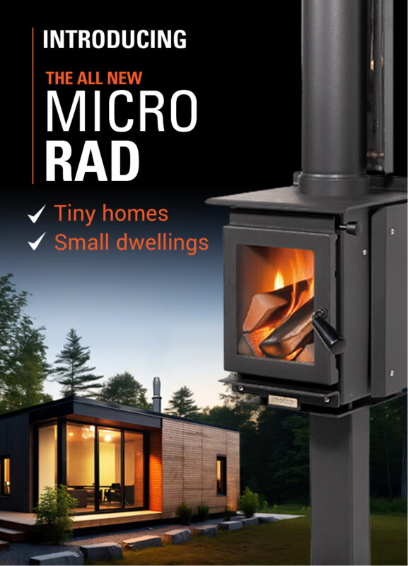 Metro Micro Rad Wood ULEB Fire including Standard 4.2m Flue Kit